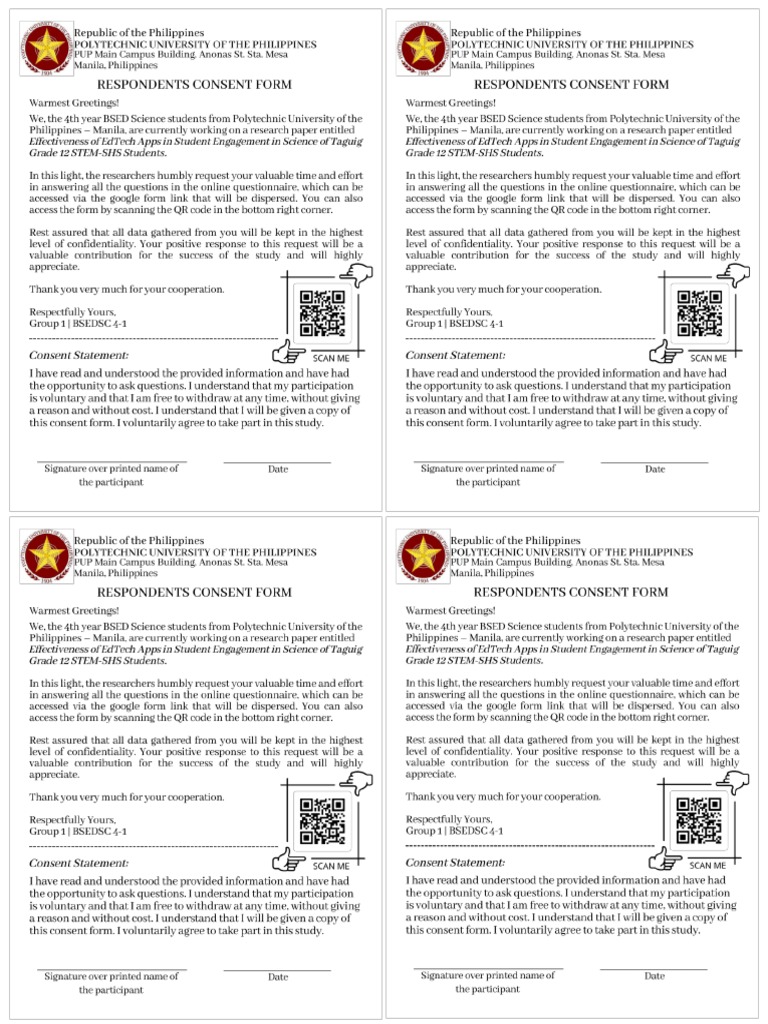 RESPONDENTS CONSENT FORM | PDF
