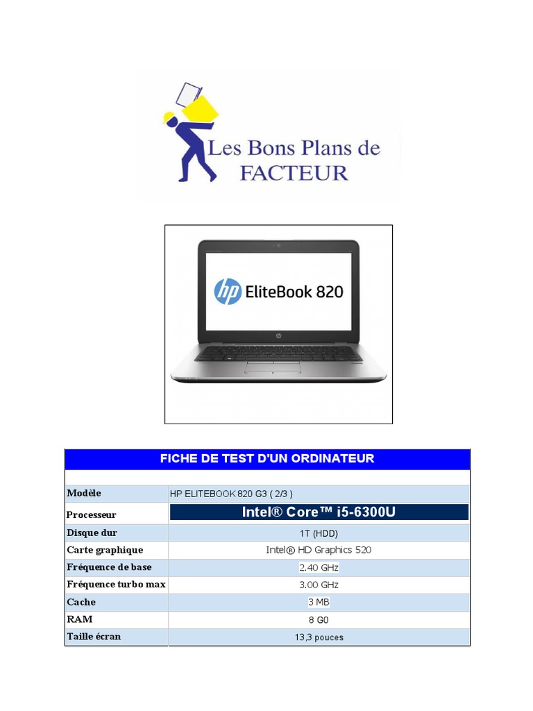 Fiche de Test 820 G3 | PDF