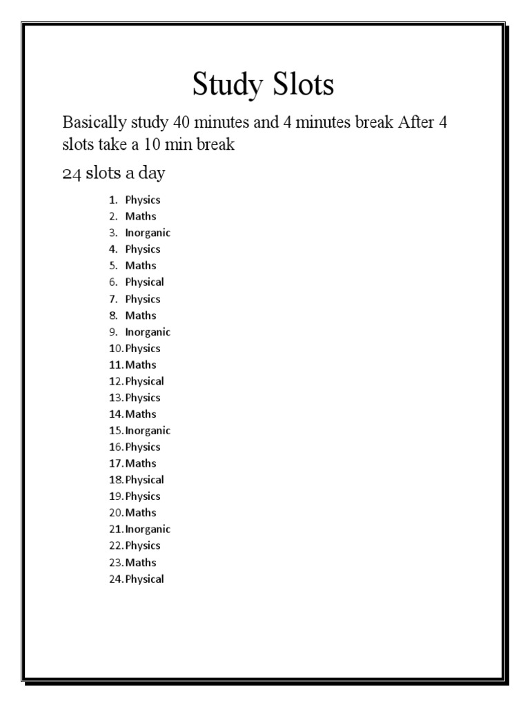 Intensive Study Schedule Guide | PDF