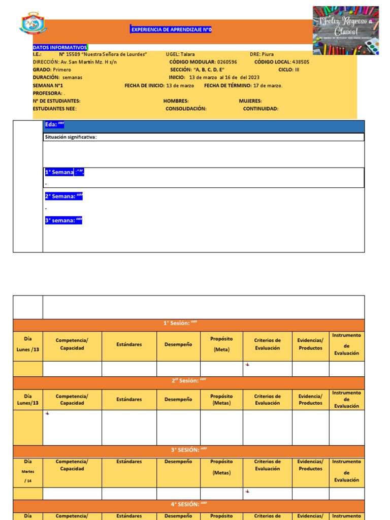 ESQUEMA PRIMER GRADO EXPERIENCIA DE APRENDIZAJE (EdA) | PDF | Enseñando | Entorno natural