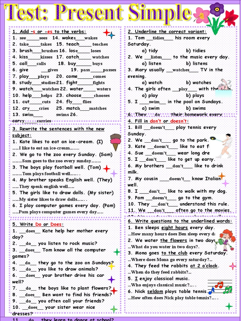 English Verb Conjugation Exercises | PDF | Language Arts & Discipline