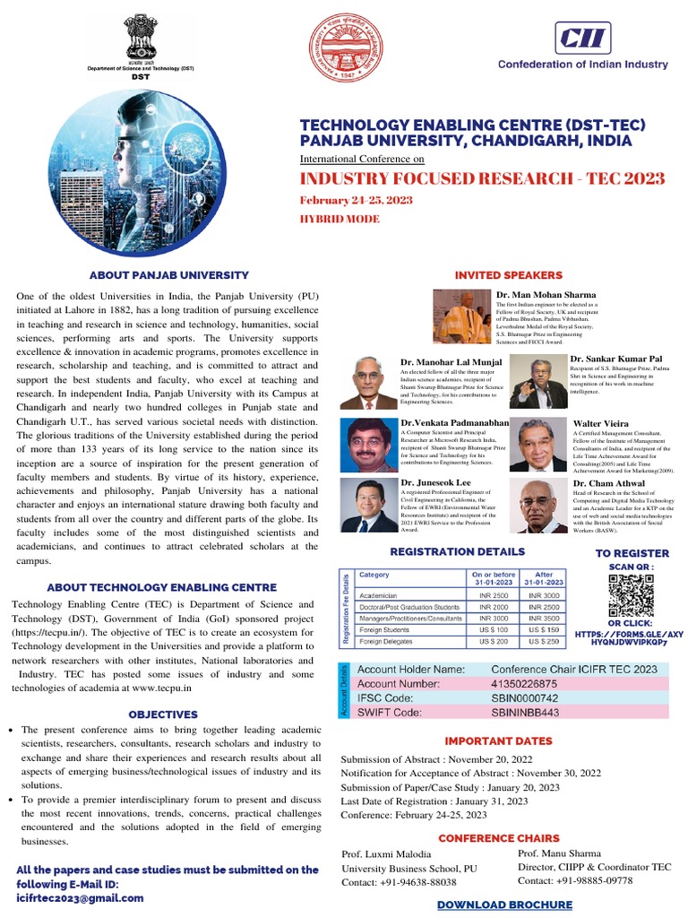 Technology Enabling Centre (DST-TEC) Panjab University, Chandigarh, India | PDF | Science