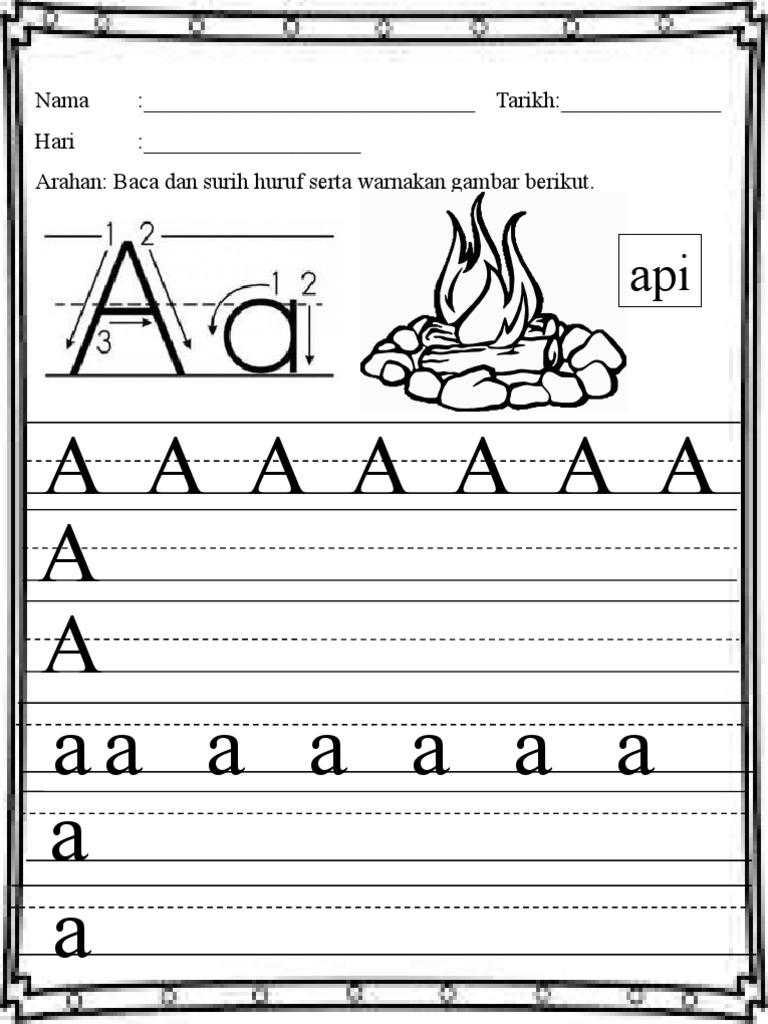 Huruf Abjab Pra 2023 - 5+ | PDF