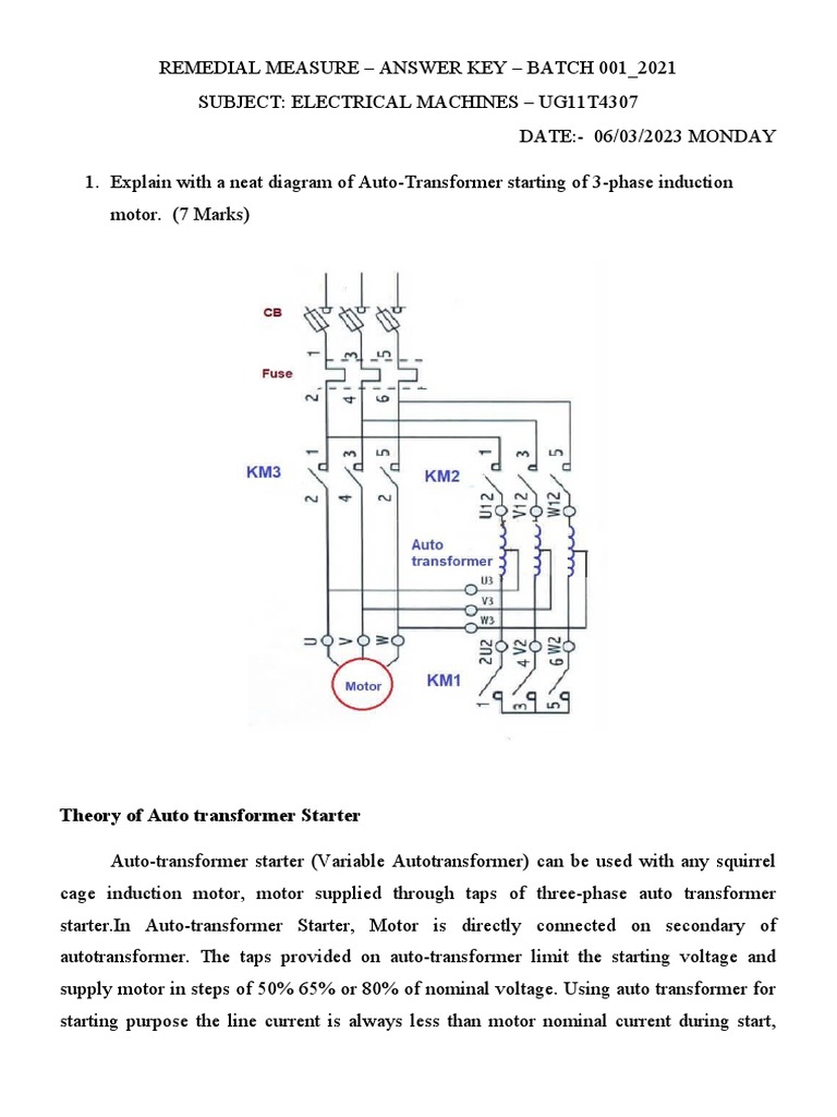 Remedial Measure Day 1 Answer Key Em Pdf Electric Motor Transformer
