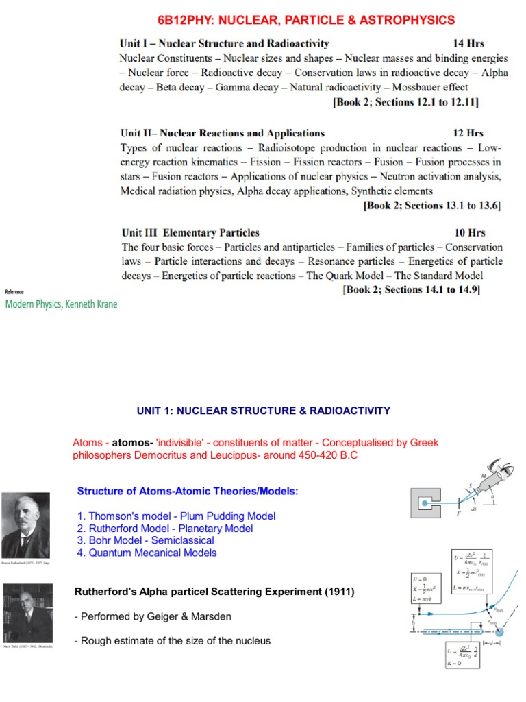 Unit I Nuclear Structure & Radioactivity | PDF | Atomic Nucleus ...