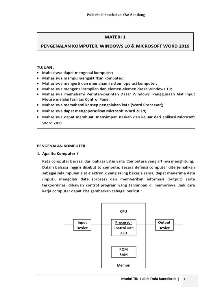 Modul TIK 1 (Sesi 1) | PDF | Bisnis | Komputer