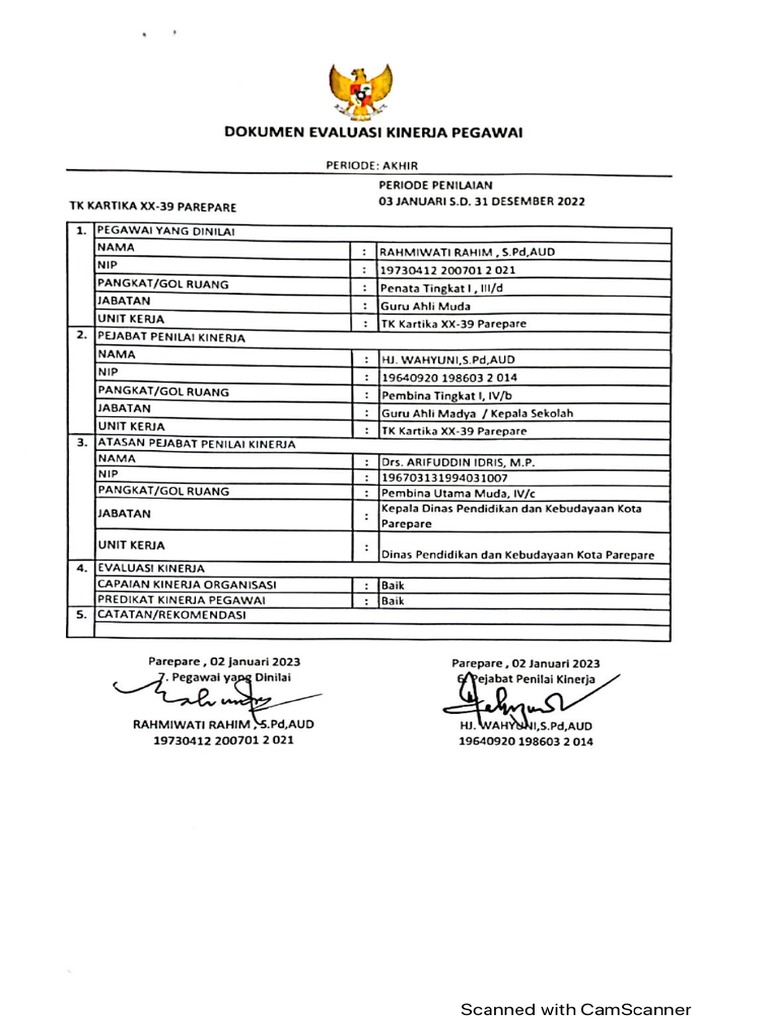 Dokumen Evaluasi Kinerja Pegawai PDF | PDF