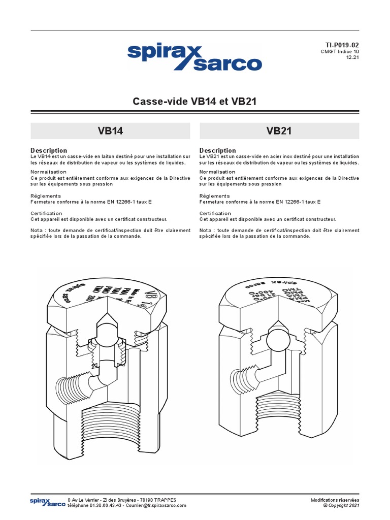 Casse-Vide VB14 Et VB21 VB14 VB21: Normalisation Normalisation | PDF