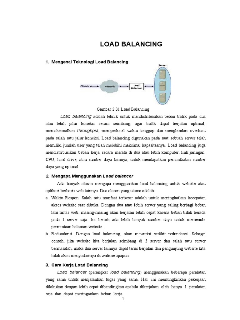 Teknologi dan Manfaat Load Balancing | PDF