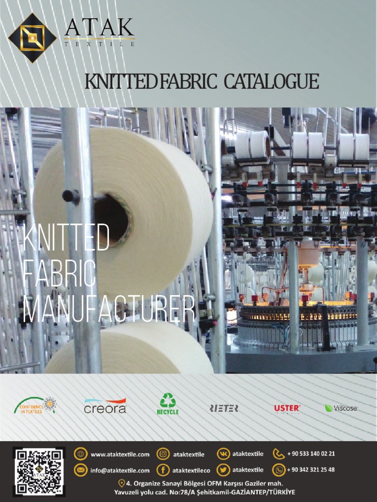 Atak Textile Knitted Fabric Catalogue | PDF | Textiles | Wool