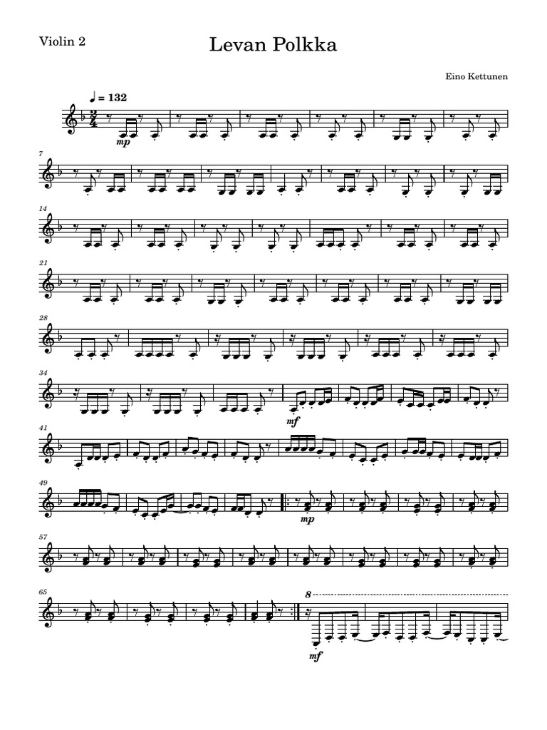 Levan Polkka Violino 2 | PDF
