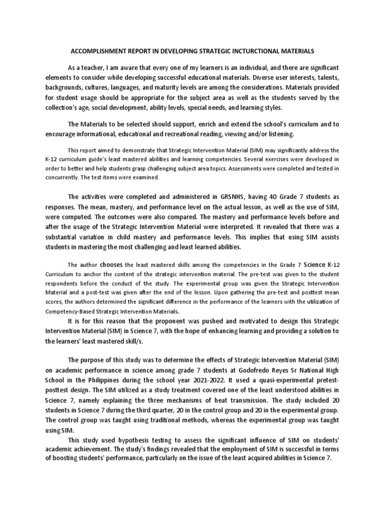 Accomplishment Remedial | PDF | Curriculum | Learning Accomplishment Remedial | PDF | Curriculum | Learning