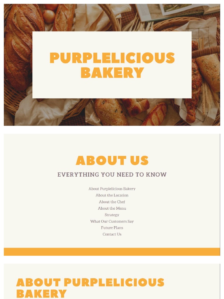 Business Presentation Purplelicious Bakery PDF | PDF