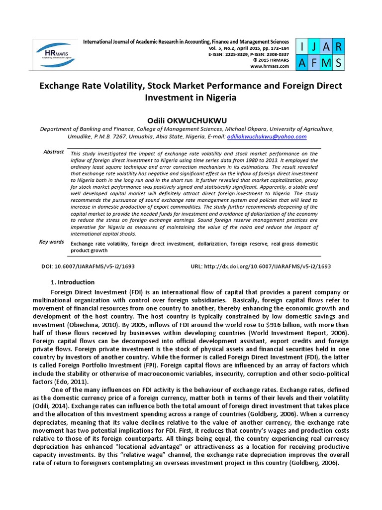Exchange Rate Volatility Stock Market Pe PDF | PDF | Exchange Rate ...