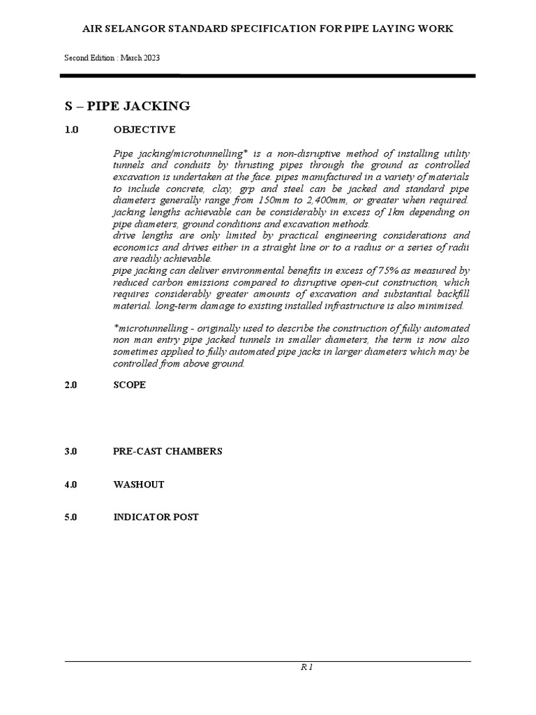 Pipe Jacking Specification Guide | PDF