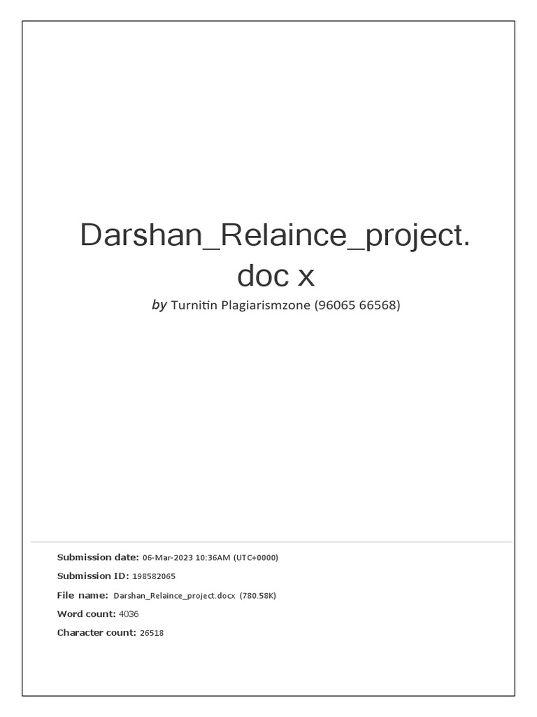 Darshan Relaince Project New | PDF | Retail | Grocery Store