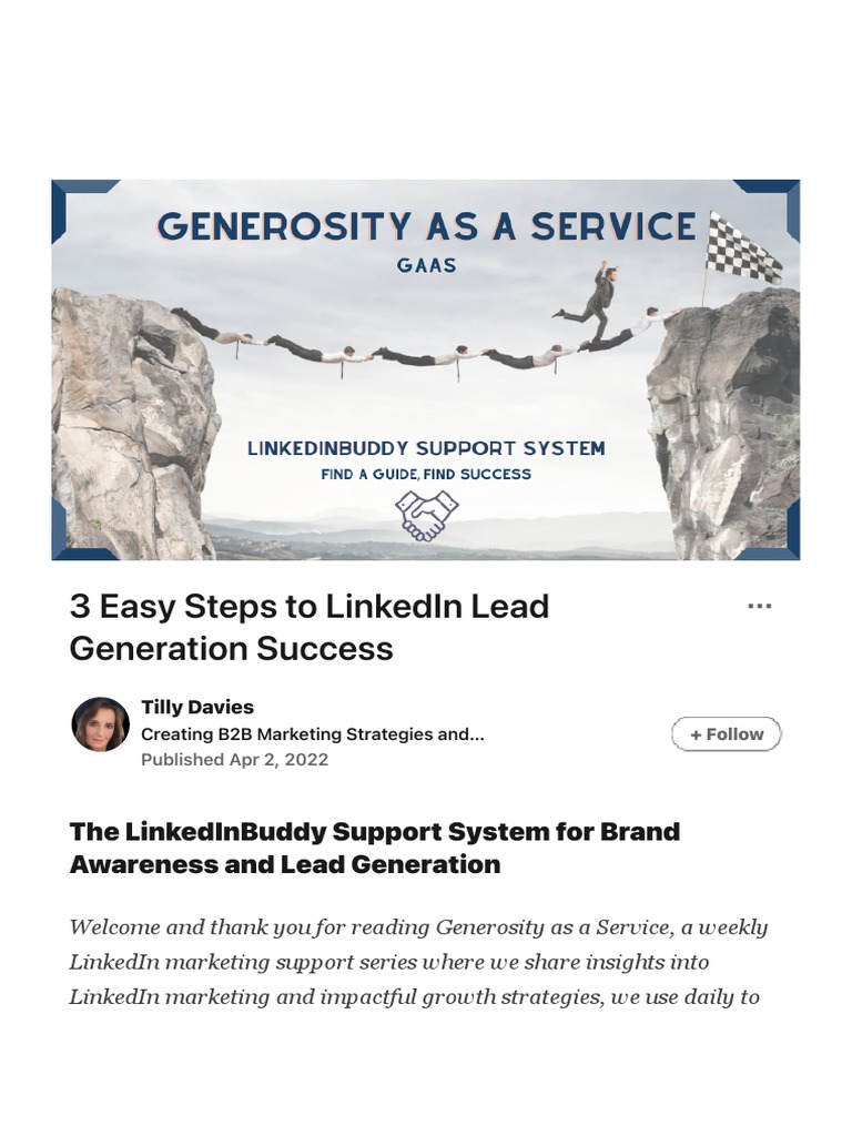 3 Easy Steps To LinkedIn Lead Generation Success | PDF | Linked In | Marketing