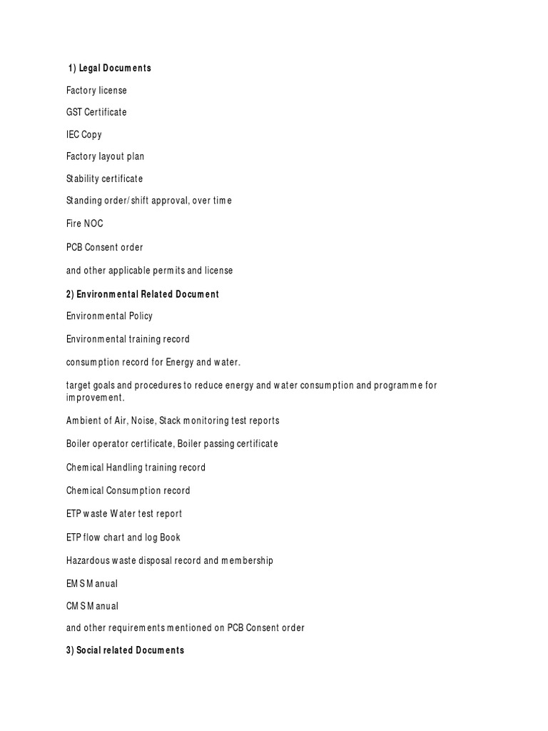 Basic Checklist For GRS | PDF