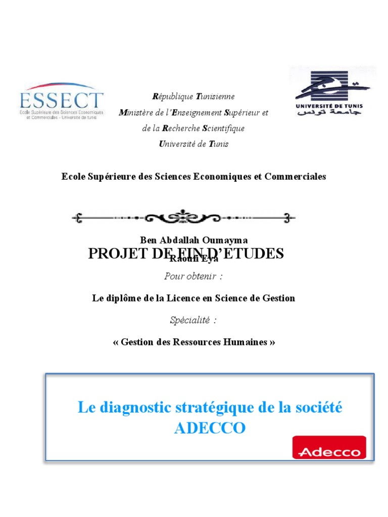 Rapport PFE OUM VF | PDF | Analyse SWOT | Intérim (travail)