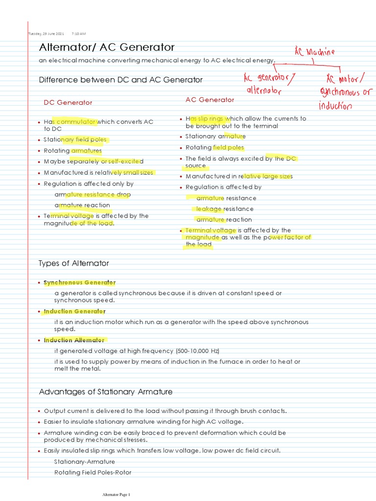 Understanding Alternators and Generators | PDF | Electric Generator ...