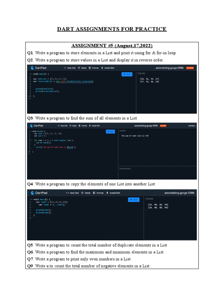 Dart Assignments For Practice | PDF | Fahrenheit | Numbers