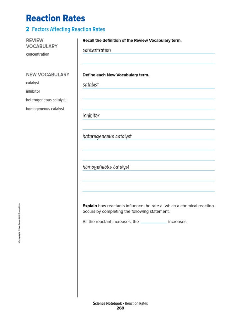 Factors Affecting Reaction Rates PDF | PDF | Reaction Rate | Chemical ...