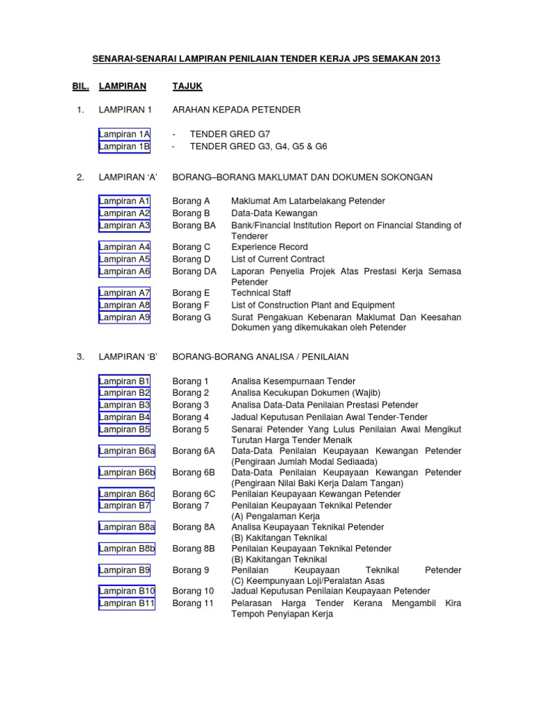 Lampiran Penilaian Tender | PDF