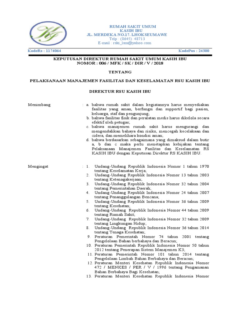 SK Pelaksanaan MFK | PDF