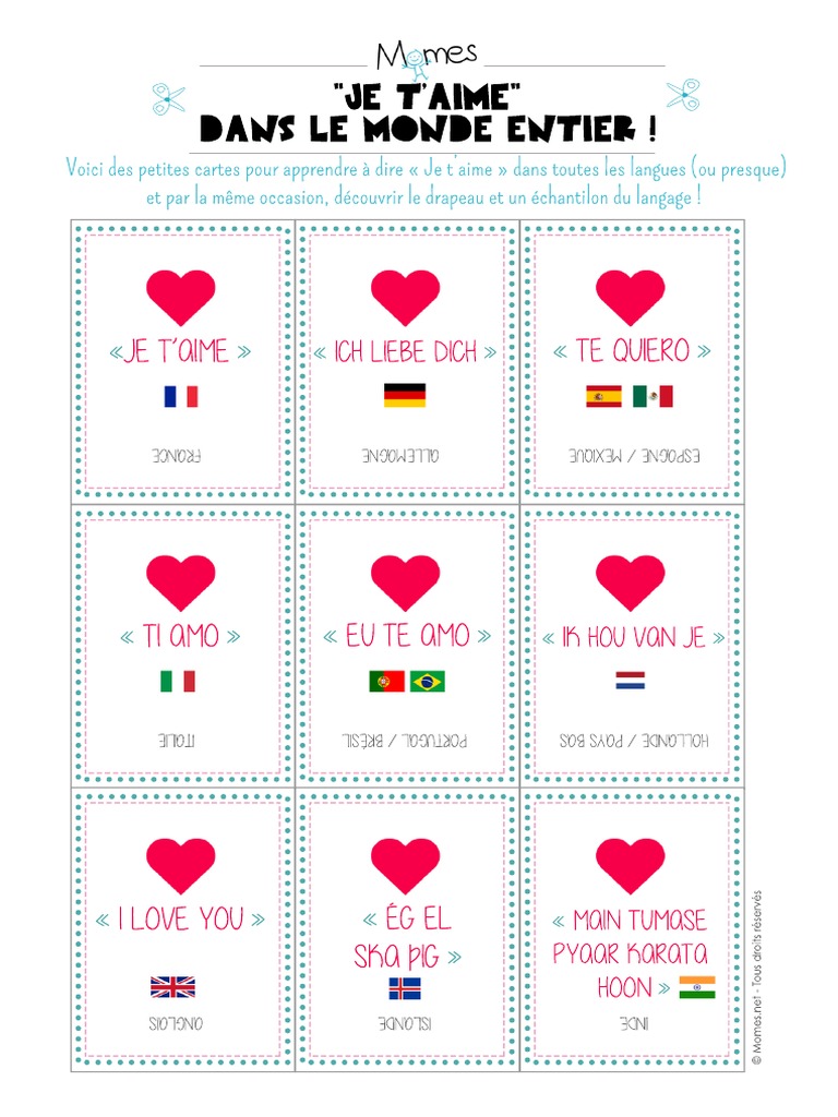 carte-je-t-aime-18-langues | PDF