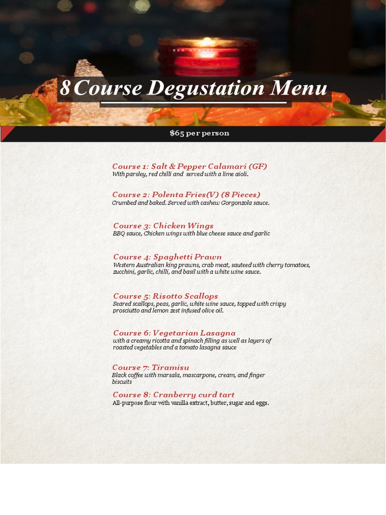 8 Course Degustation Menu | PDF