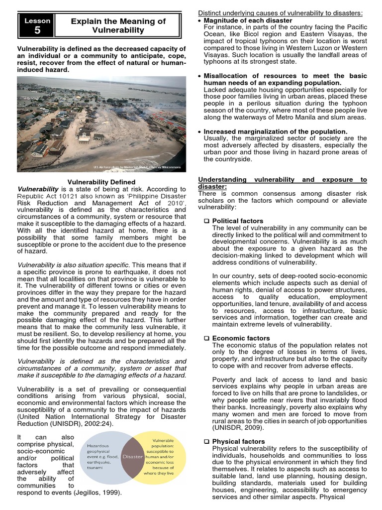 Understanding Community Vulnerability Factors | PDF | Hazards ...