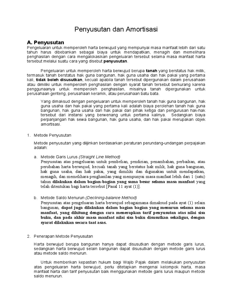 Penyusutan Dan Amortisasi | PDF