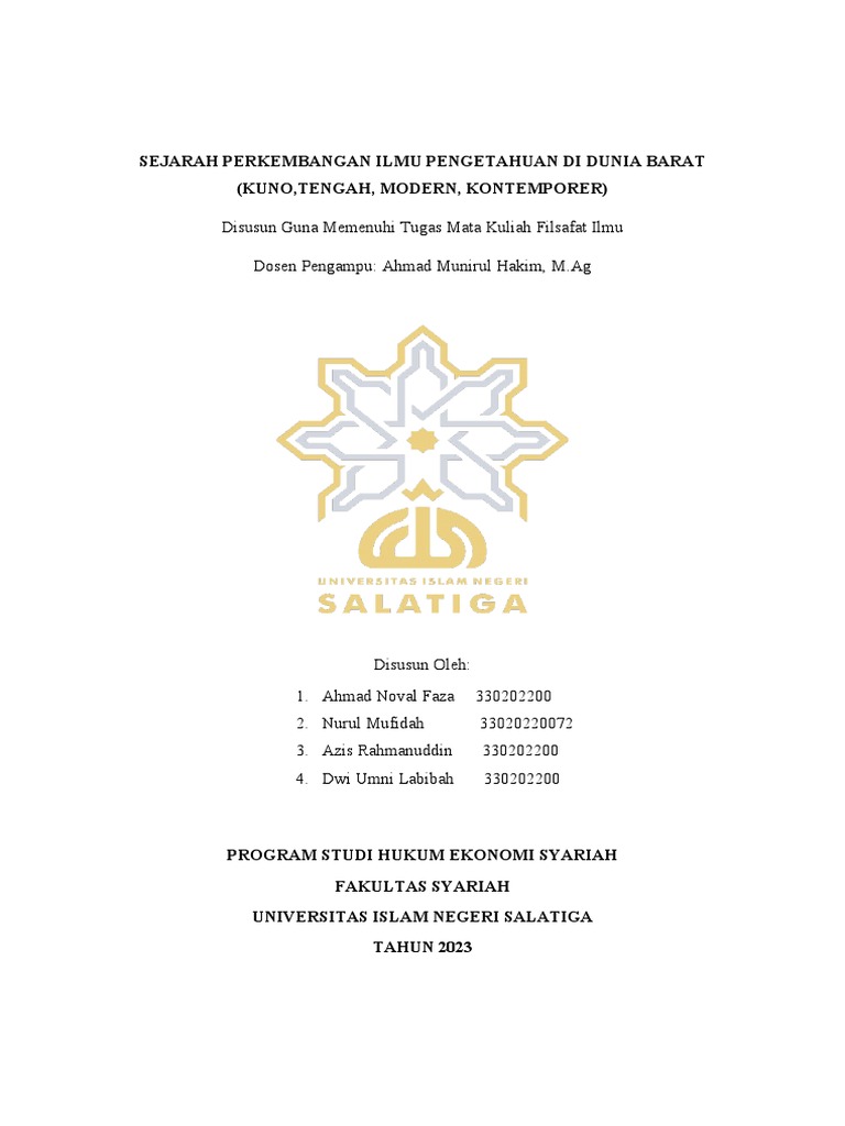 Sejarah Ilmu Pengetahuan Barat | PDF | Ilmu Sosial