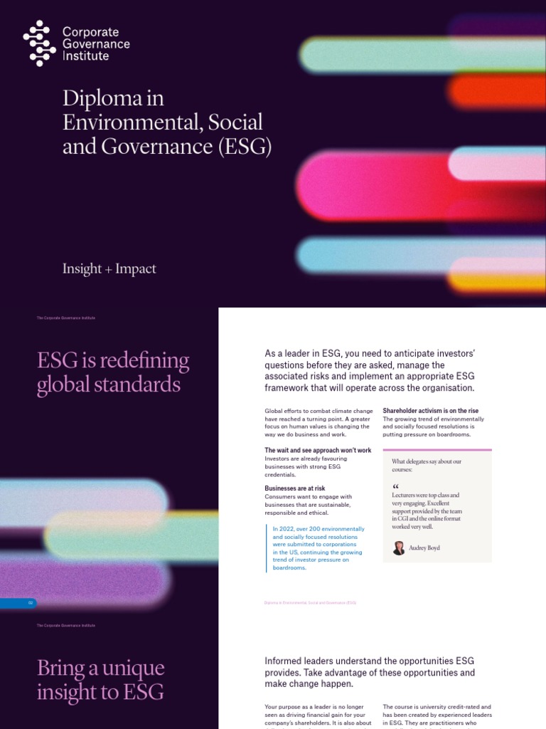 TCGI - ESG Diploma Brochure | PDF | Governance | Sustainability