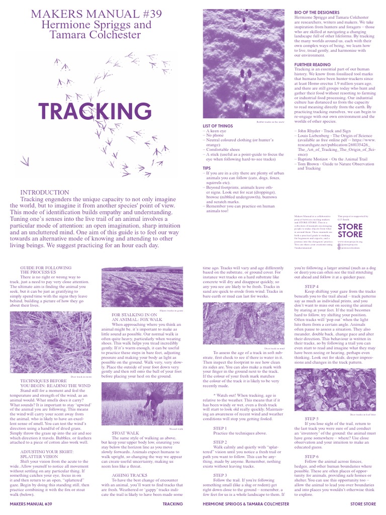 MakersManuals 39 Tracking Hermione Spriggs and Tamara Colchester PDF | PDF