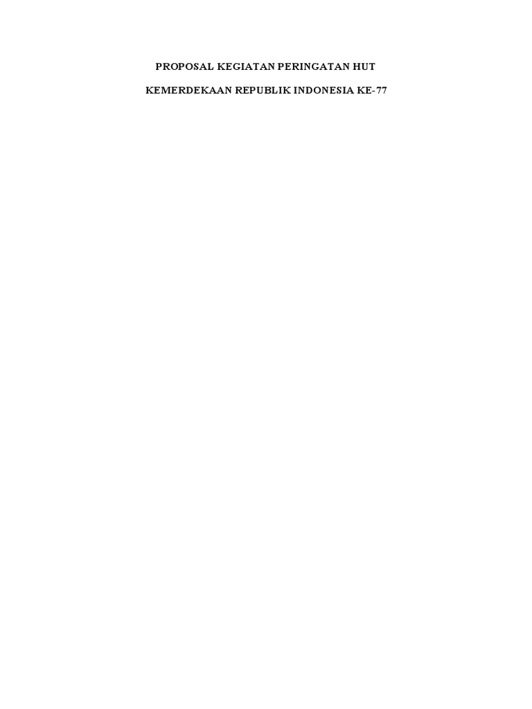Contoh Proposal 17 Agustus Tingkat RT (Bungdus.com) | PDF