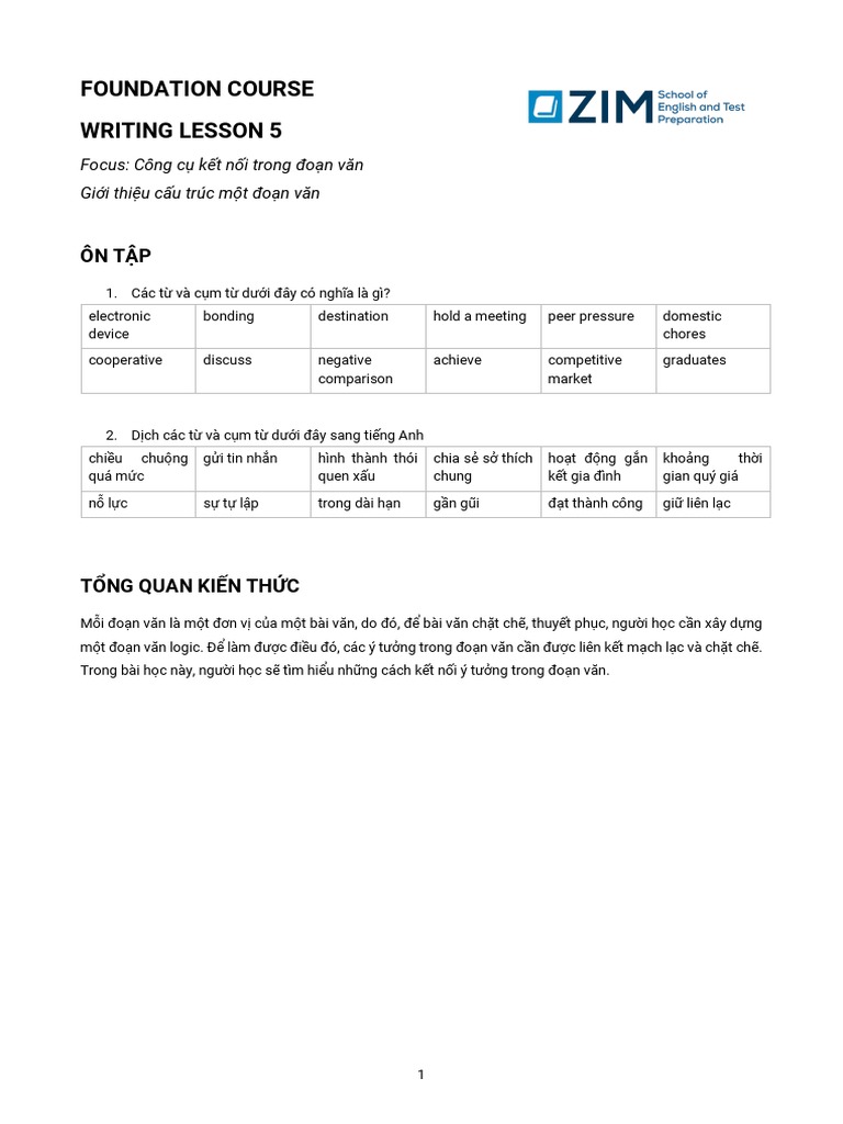 Foundation Writing 5 | PDF