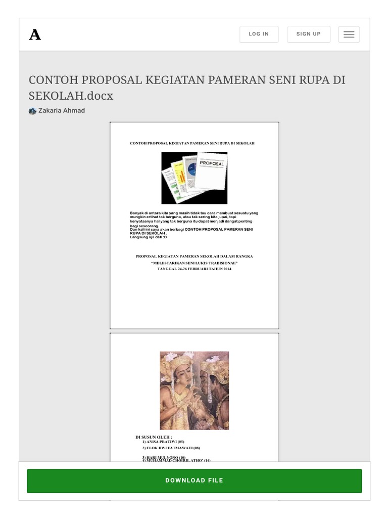 Contoh Proposal Kegiatan Pameran Seni Ru | PDF