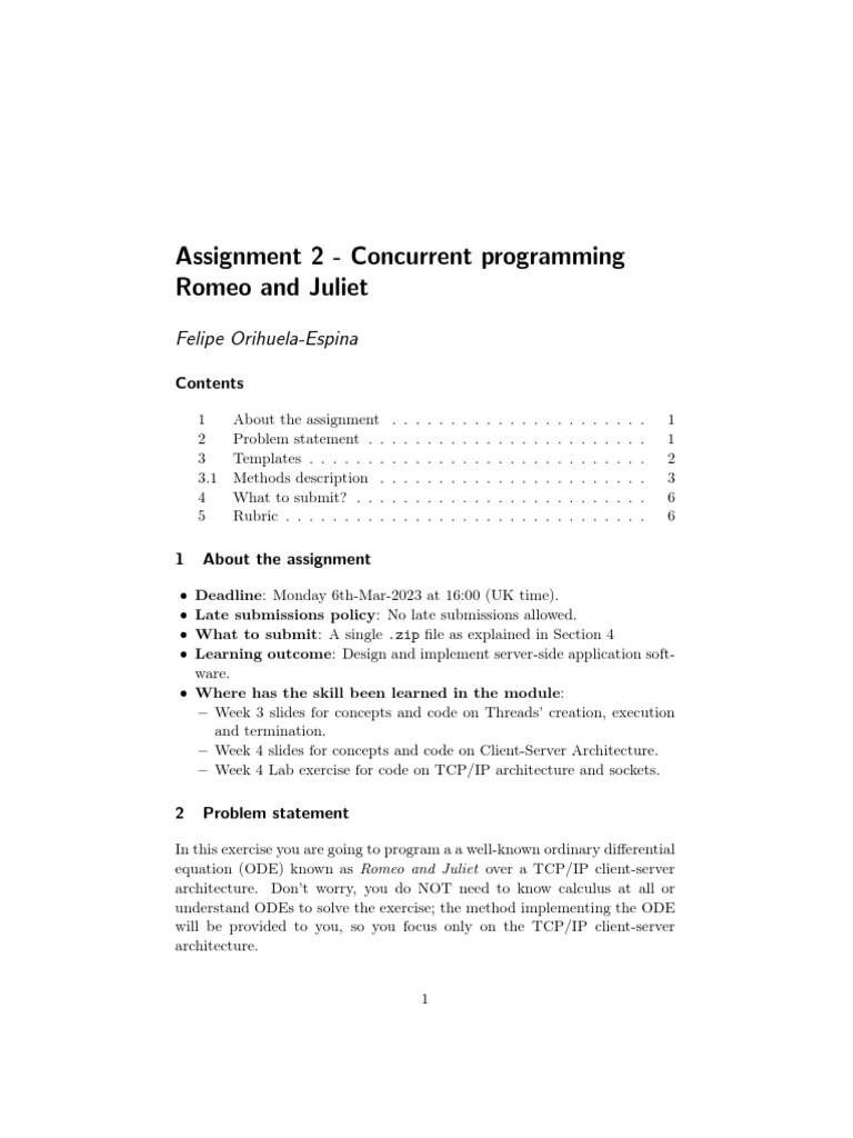 Concurrent Programming Assignment | PDF | Network Socket | Port ...