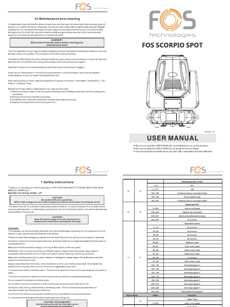 Fos Scorpio Wash | PDF | Components | Light