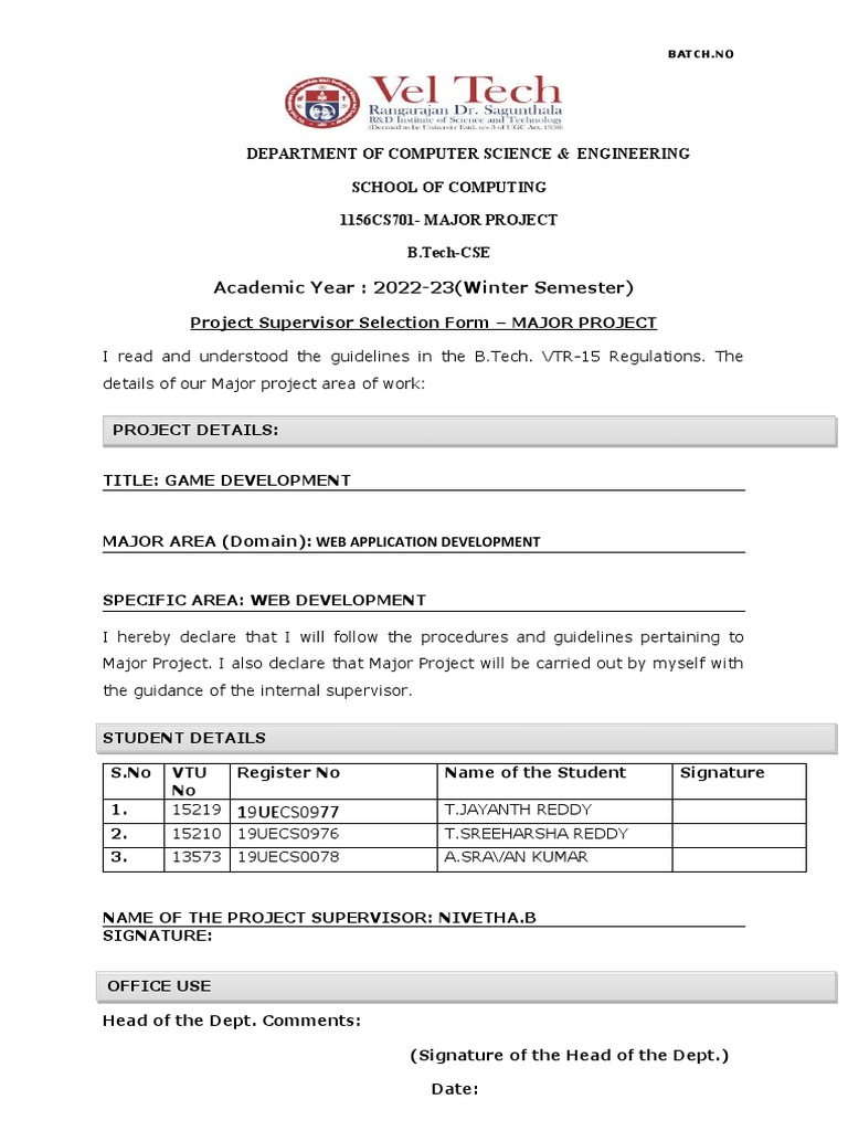 Guide Selection Form | PDF