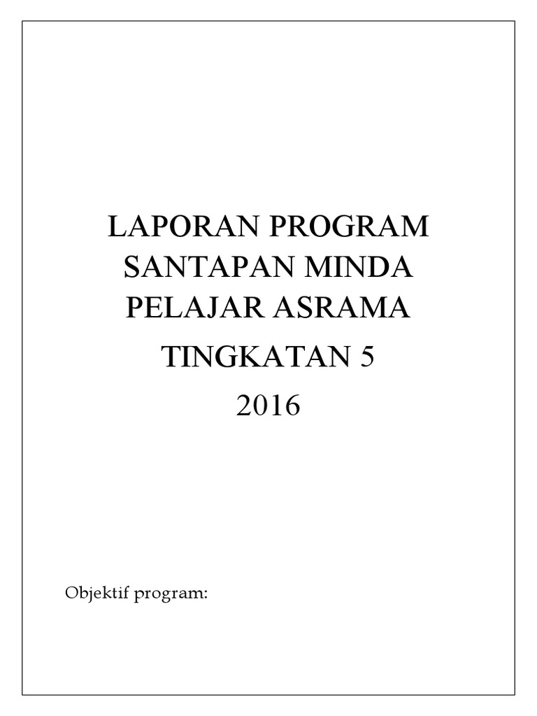 Report Program Santapan Minda | PDF