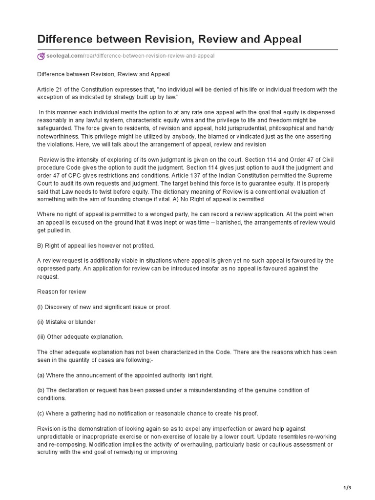 Understanding Review, Revision, and Appeal | PDF | Judgment (Law) | Lawsuit