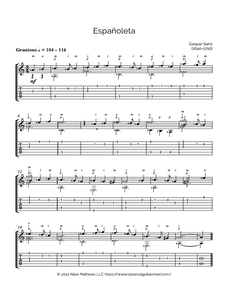 Espanoleta-Gaspar Sanz PDF | PDF