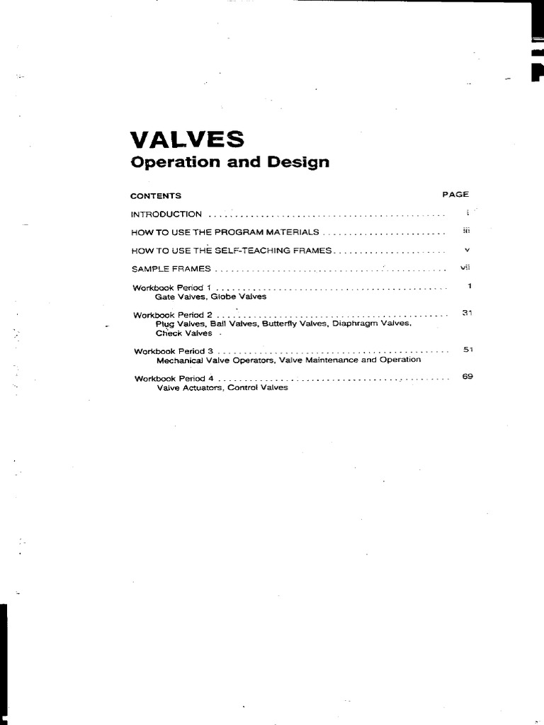 Valves Operation and Design PDF | PDF