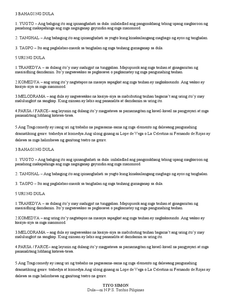 3 Bahagi NG Dula | PDF