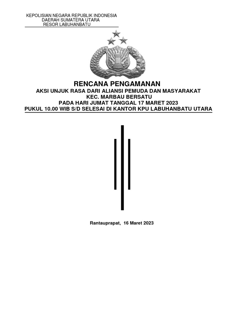 Renpam Dan Sprin Unras Labura TGL 17 Maret 2023 PDF | PDF