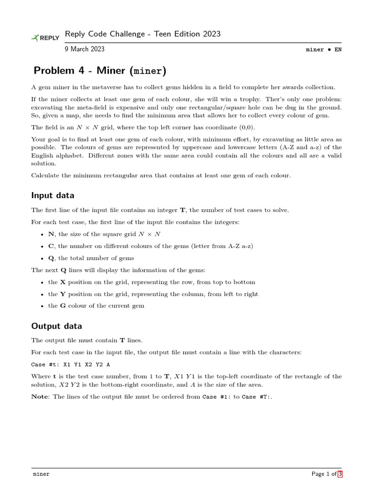 Problem4 Miner | PDF | Computing | Computer Science