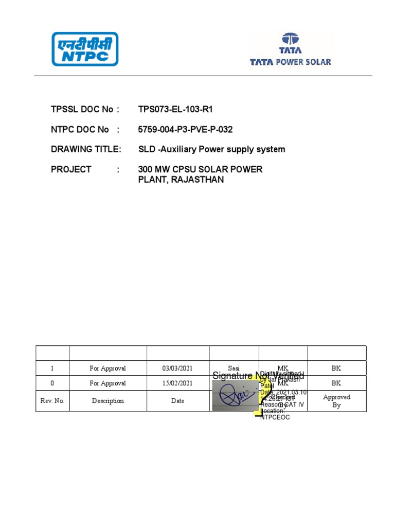 SLD Aux PDF | PDF | Electrical Substation | Power Supply