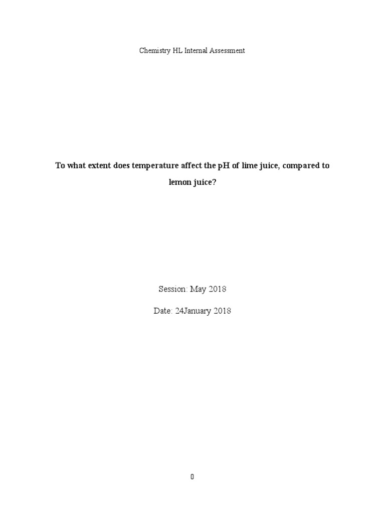 Chemistry IA PDF | PDF | Citrus | Ph